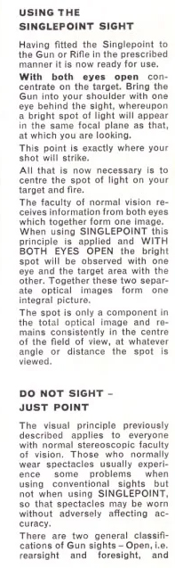 Singlepoint sight
